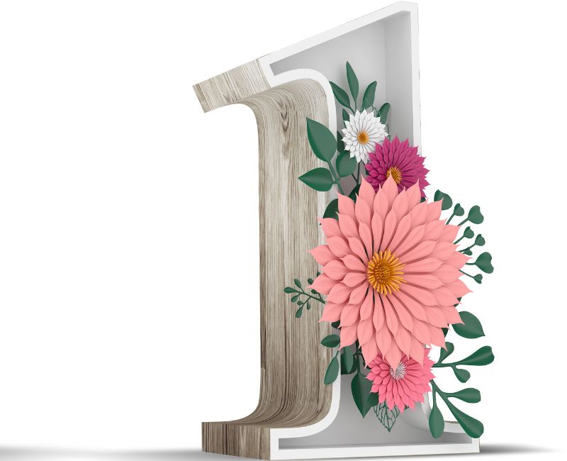Exquisite Wooden 1 Letters for Decor & Childs’ Learning