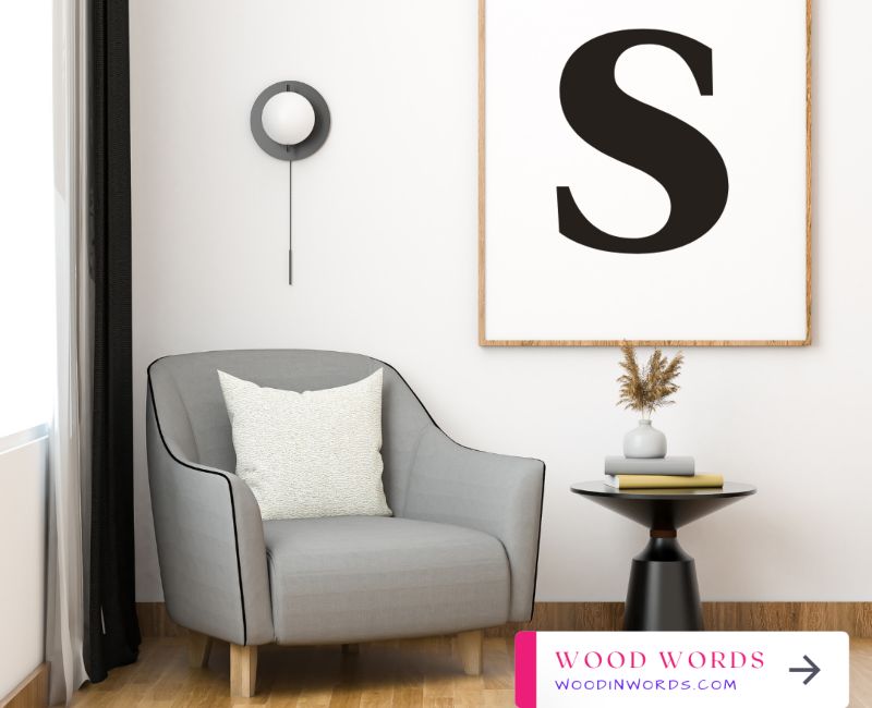Wall Decor with Wooden Words for Living Room